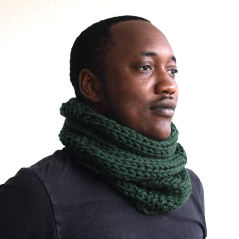 Forest Green Wool Cowl - Urbanknit