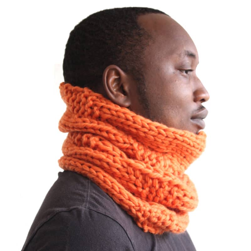 Bright Orange Wool Neck Warmer - Urbanknit