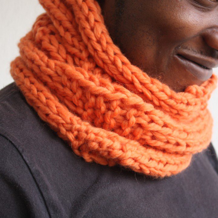 Bright Orange Wool Neck Warmer - Urbanknit