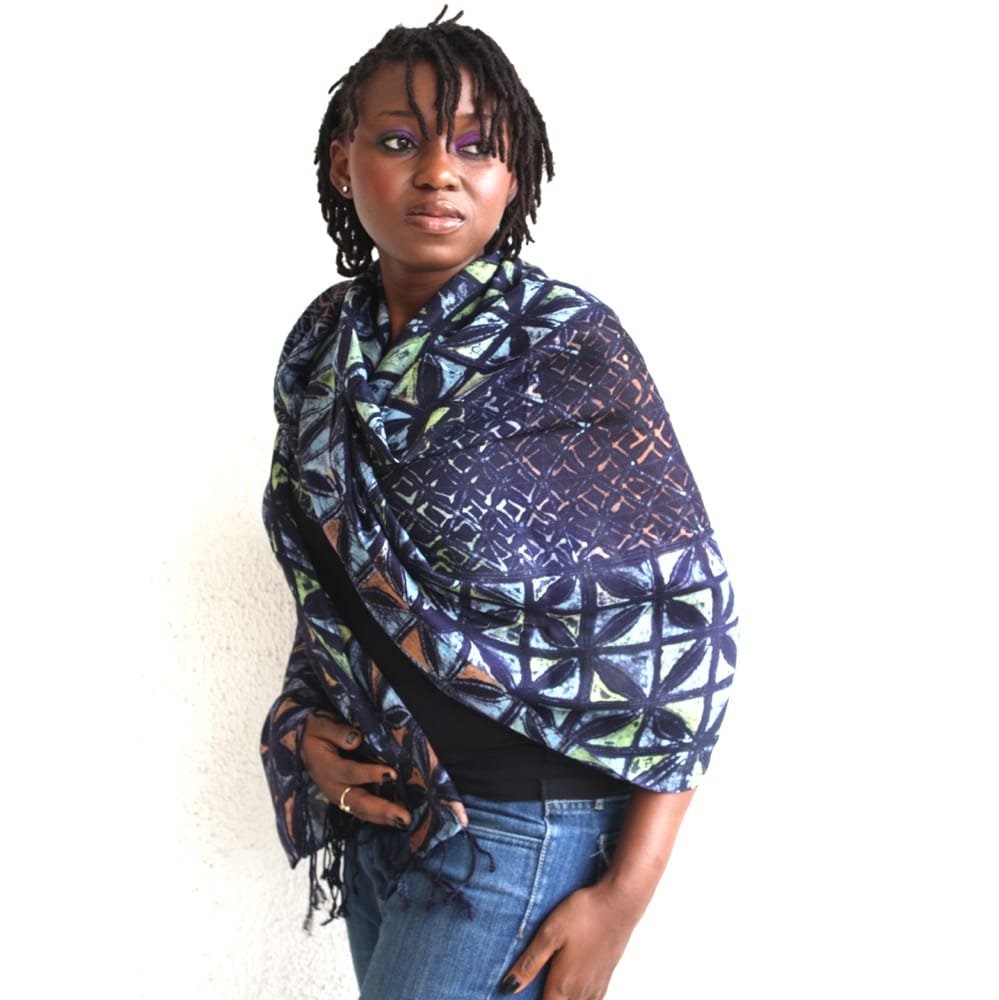 African Violet Splash Shawl