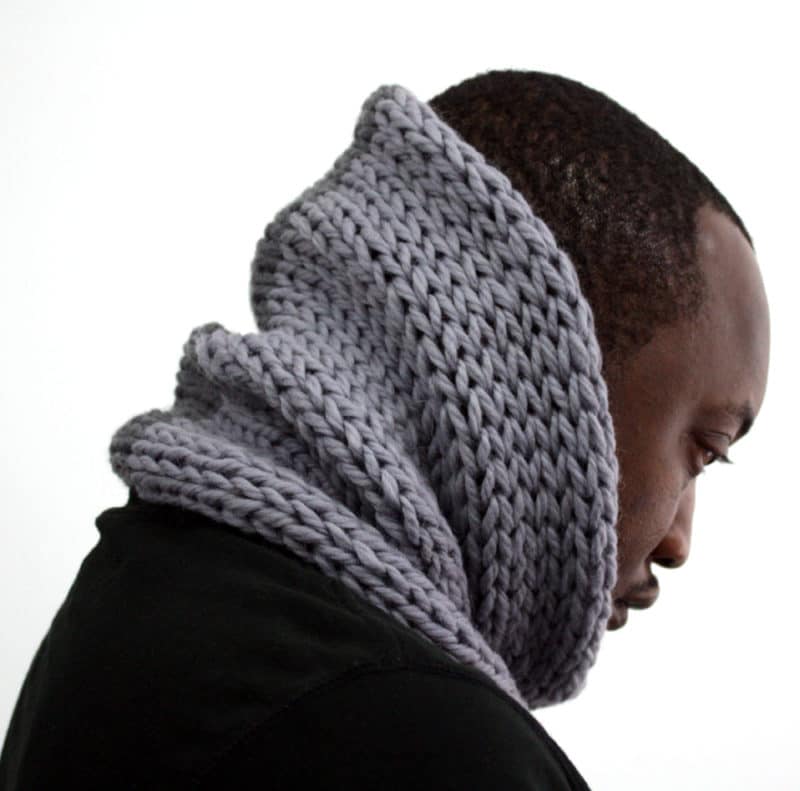 Grey Merino Wool Cowl by Urbanknit
