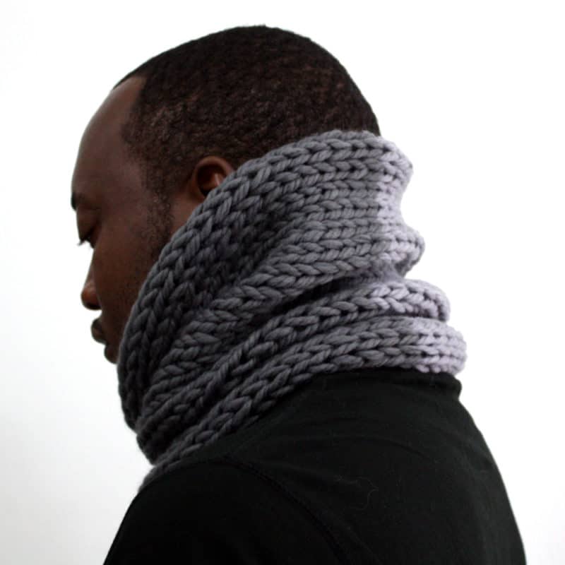 Grey Merino Wool Cowl by Urbanknit