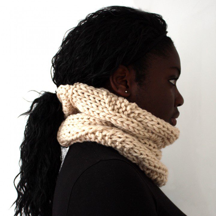 Cream Knit Snood- Urbanknit