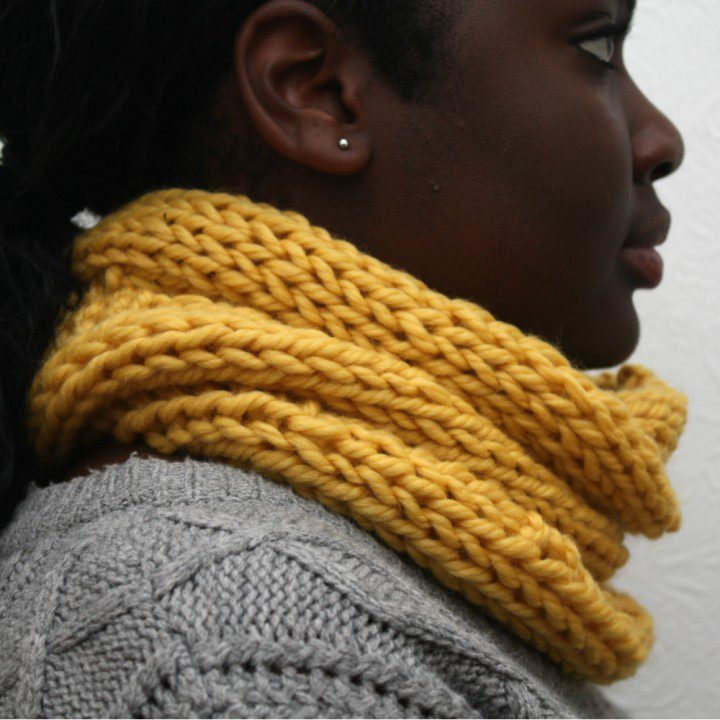 Yellow Merino Wool Cowl