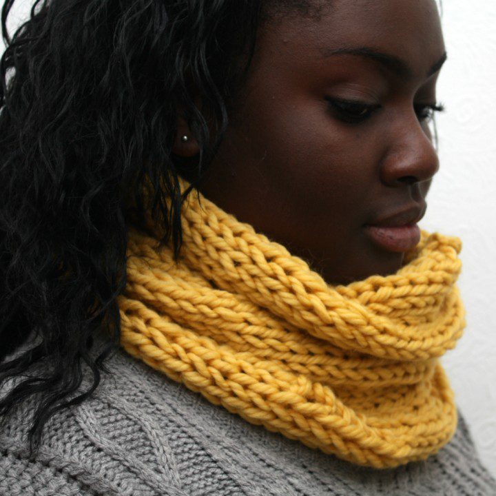 Yellow Merino Wool Cowl