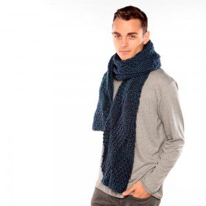 Blue Green Chunky Knit Scarf - Urbanknit
