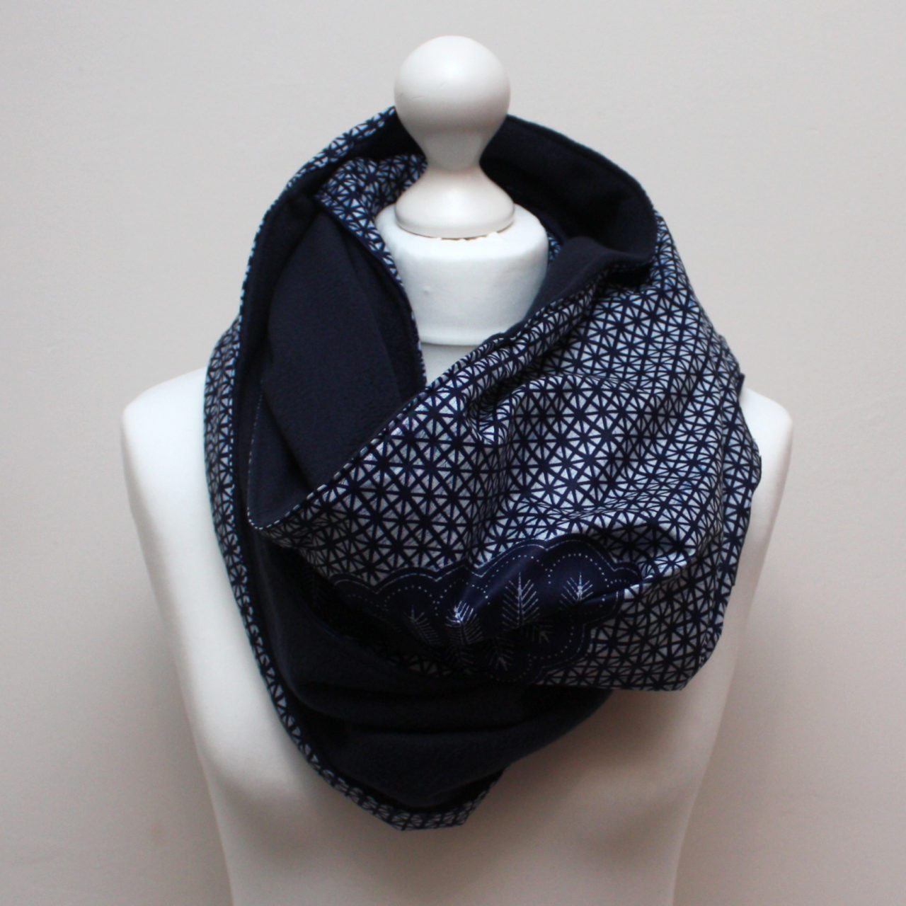 Blue Ankara Print Snood Scarf - Urbanknit